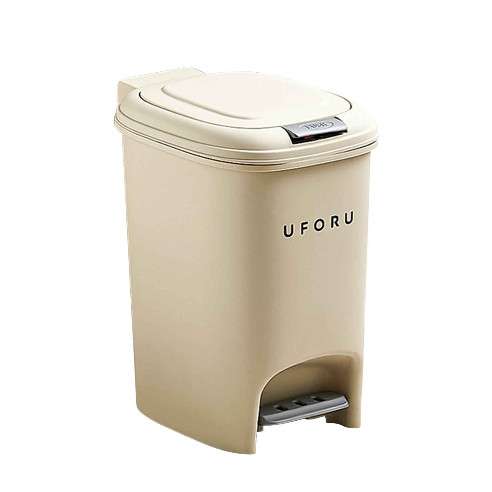 Commercial Products Step-On Mobile Trash Can/Container, Beige, Hands ...