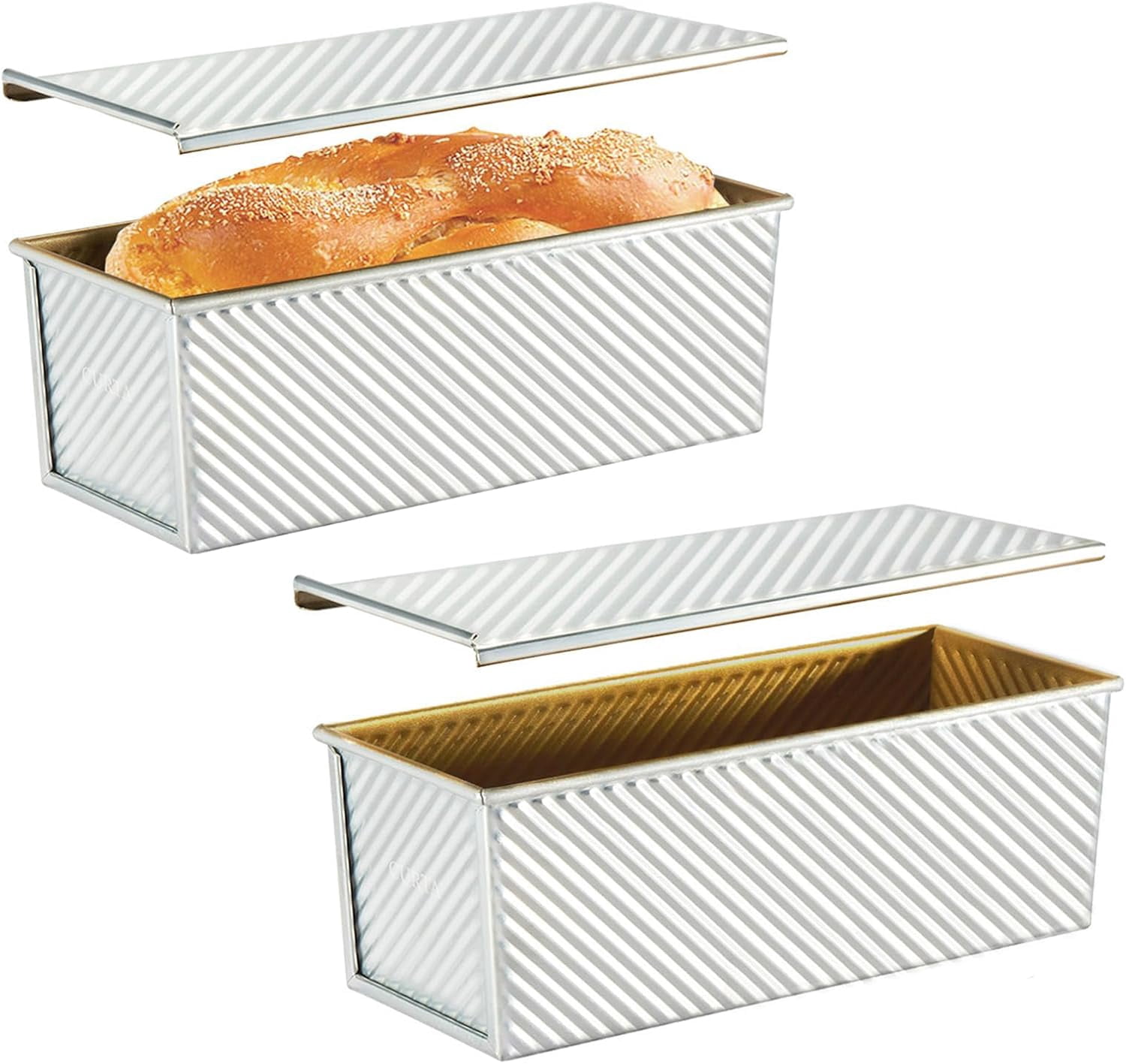 Commercial Pullman Loaf Pan with Lid 2.2 lb Dough Capacity Non ...