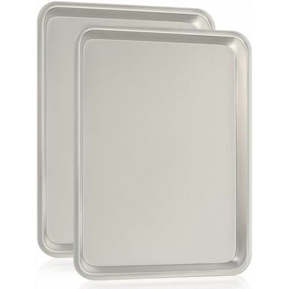 Commercial Quality Baking Sheet Pan Set, Natural Aluminum Cookie Sheet ...