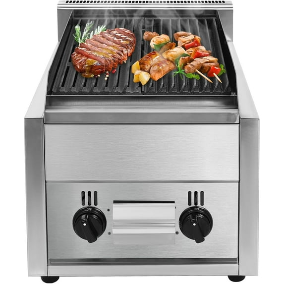Commercial Radiant Broiler, 2 Burner Indoor Smokeless BBQ Grill ...