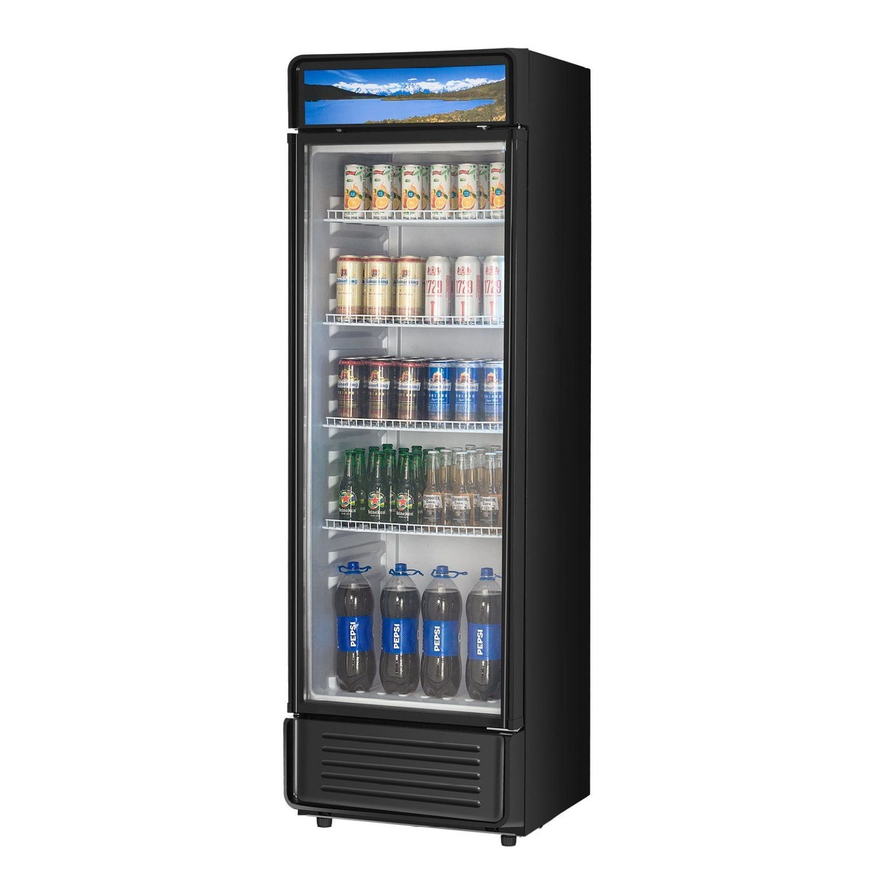 Commercial Refrigerator 13.3 CU FT Glass Door Display Cooler, Beverage ...