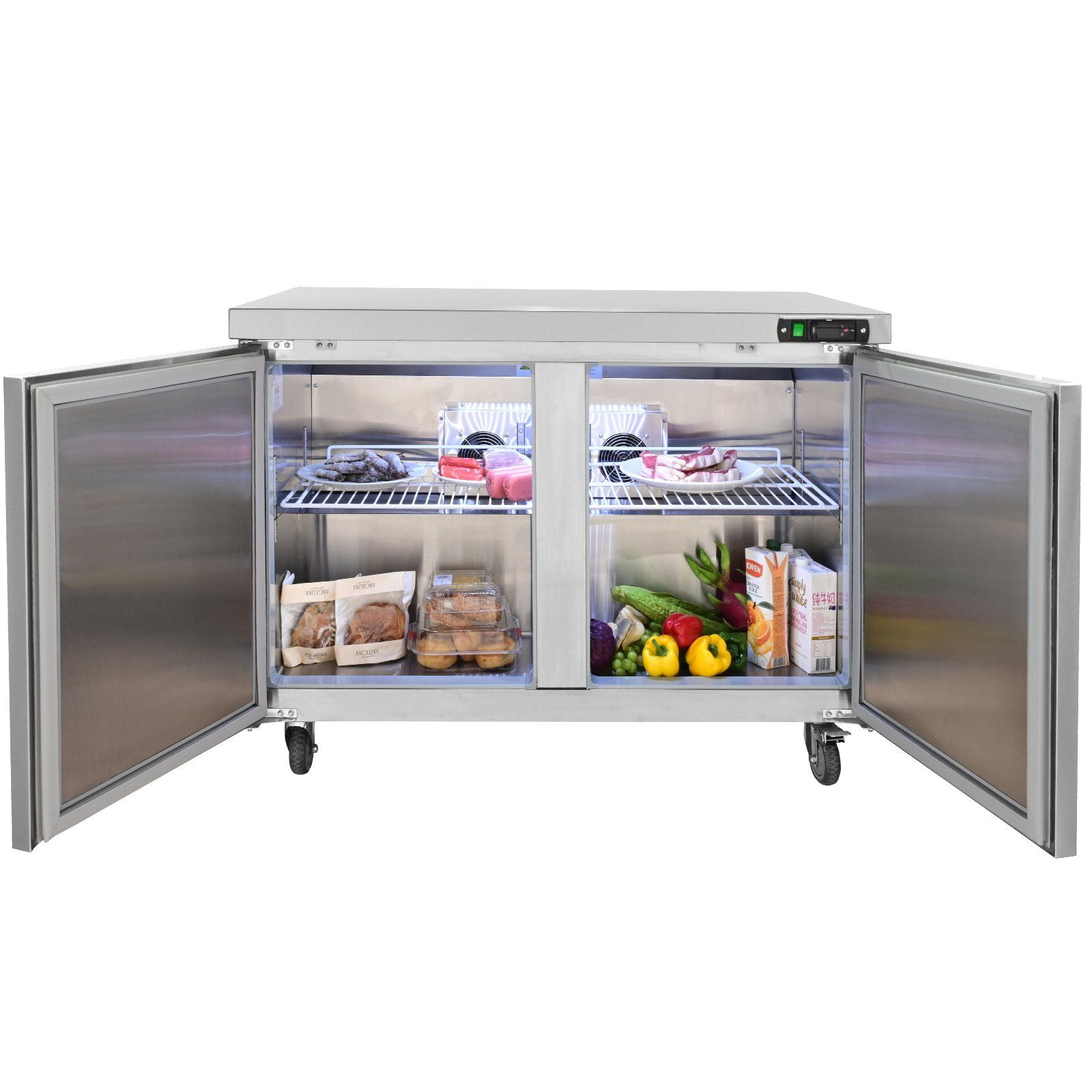 Commercial Refrigerator, 48" Worktop Undercounter Refrigerator, 12.85 ...