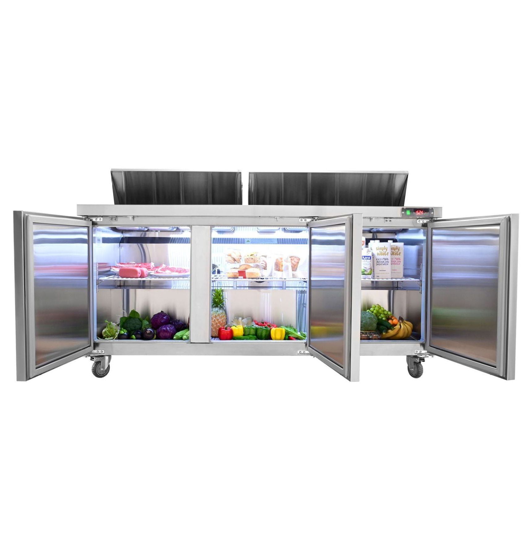 Commercial Refrigerator 72" Prep Table, 17.73 Cu. Ft Stainless Steel ...