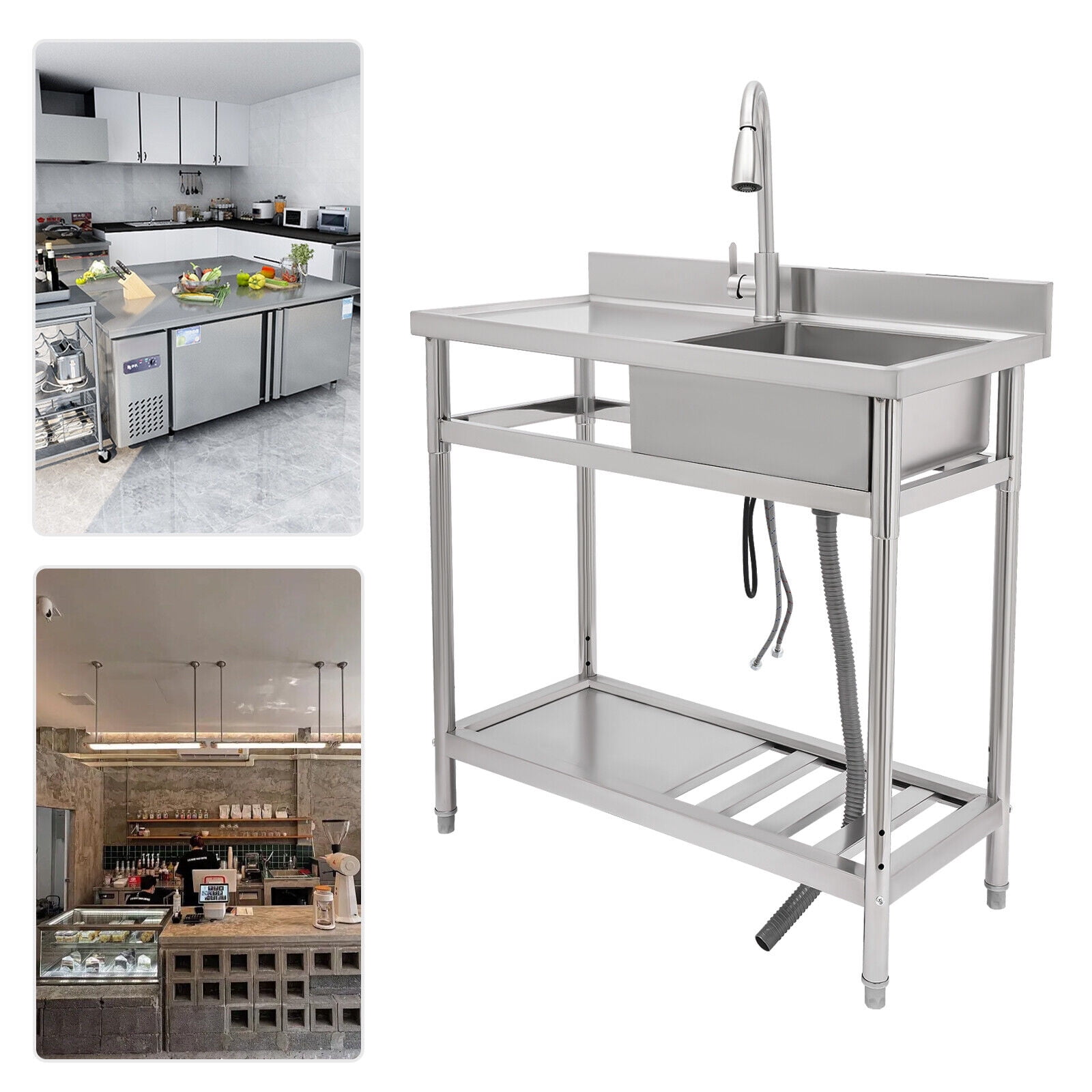Commercial Restaurant Kitchen Sink, Kitchen Sink Set, Free-Standing ...