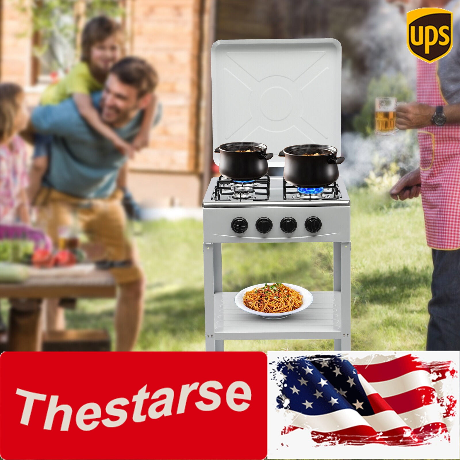 Commercial Restaurant Kitchen Stand 4 Burners Cooking Gas Stove Set ...