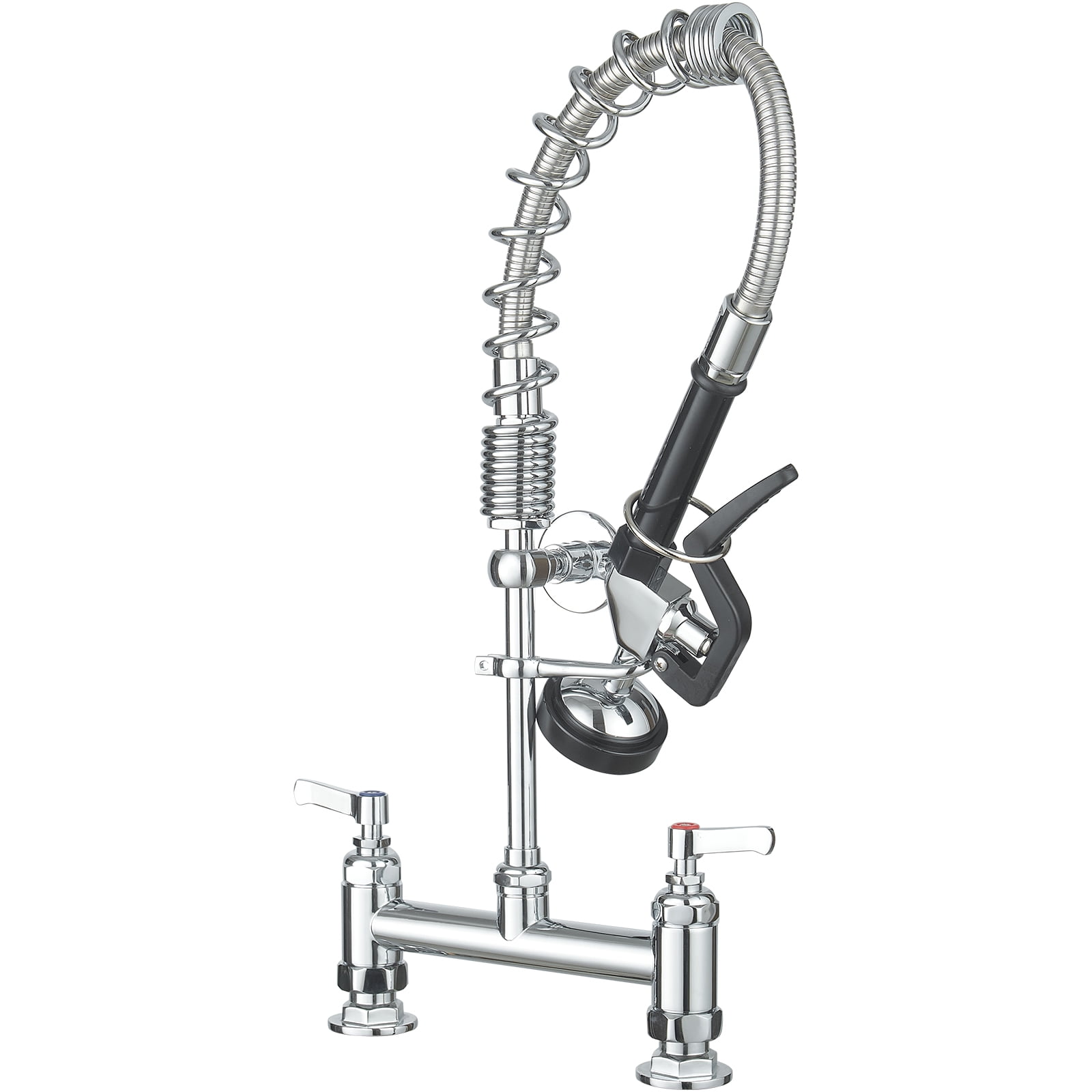 Commercial 2-Handle Pull Down Stainless High-Arc Pre-Rinse Spray ...
