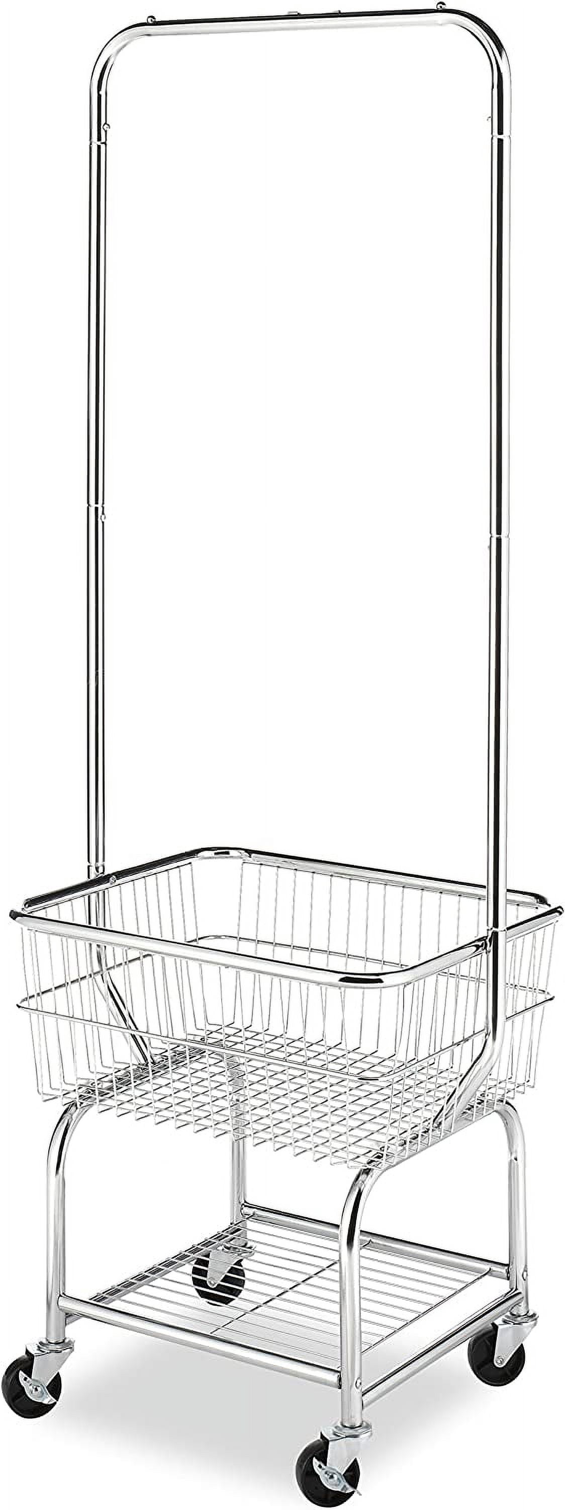 Commercial Rolling Laundry Butler with Wire Storage Rack - Walmart.com