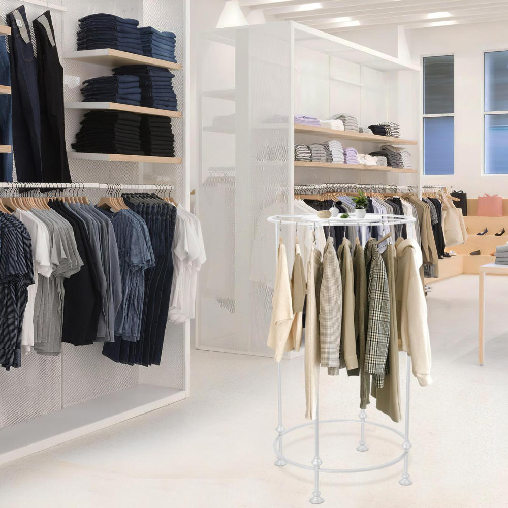 Commercial Round Garment Rack, Freestanding Metal Retail for Clothing ...
