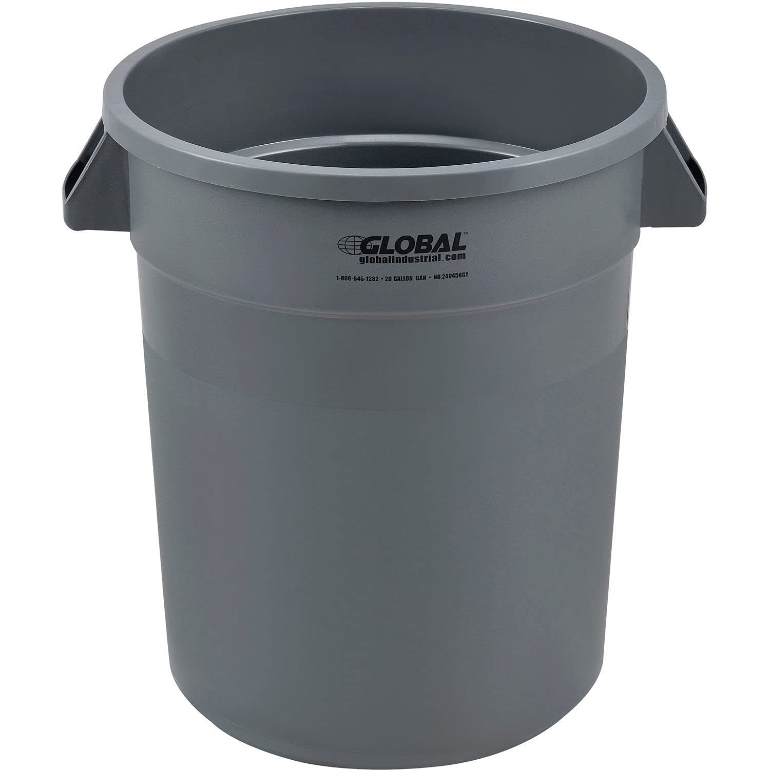 Commercial Round Trash Can, 20 Gallon Capacity, Plastic Garbage Can ...