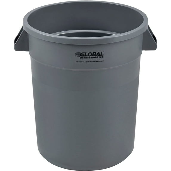 Commercial Round Trash Can, 20 Gallon Capacity, Plastic Garbage Can ...