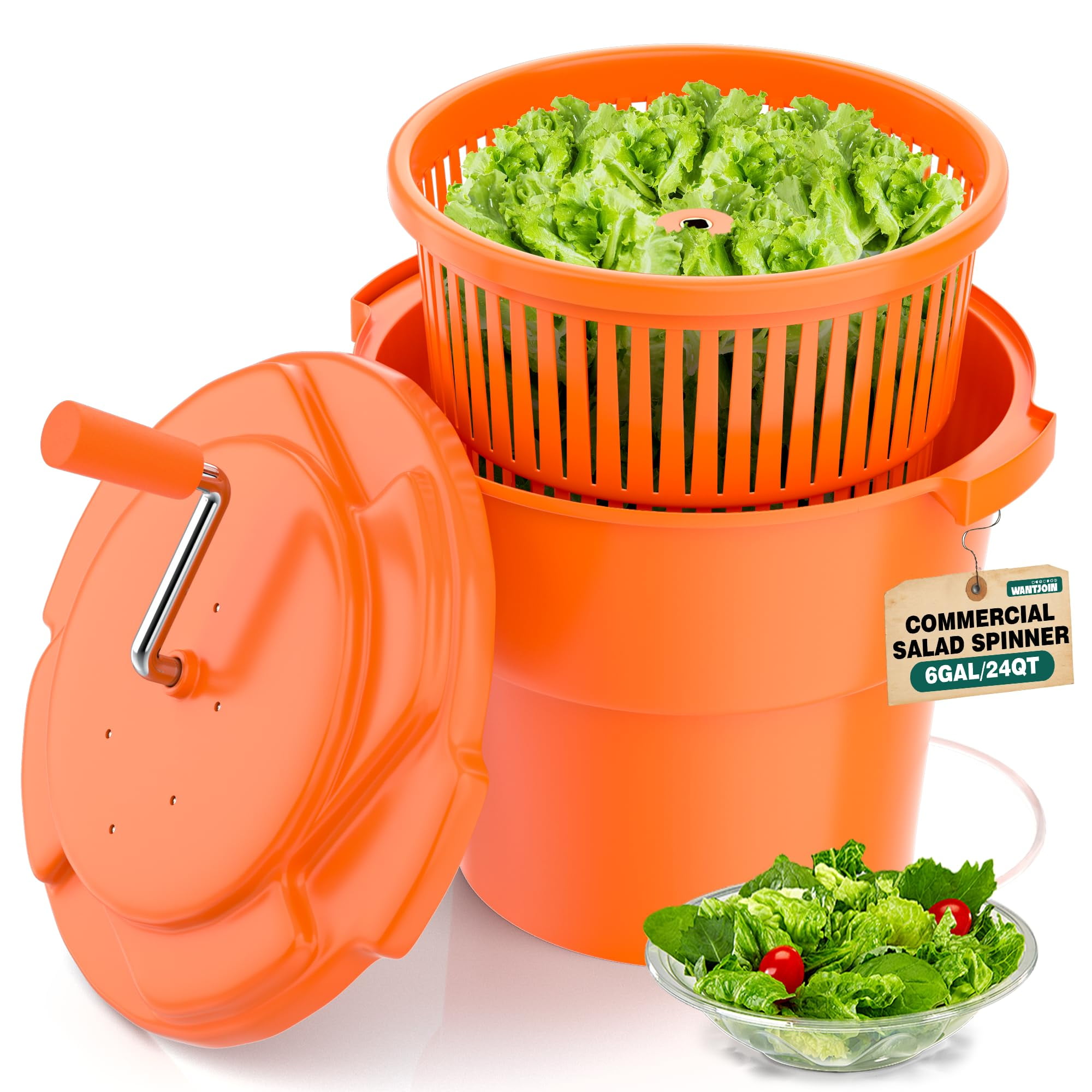 Commercial Salad Spinner - 6 Gallon Salad Dryer Large Salad Spinner w ...