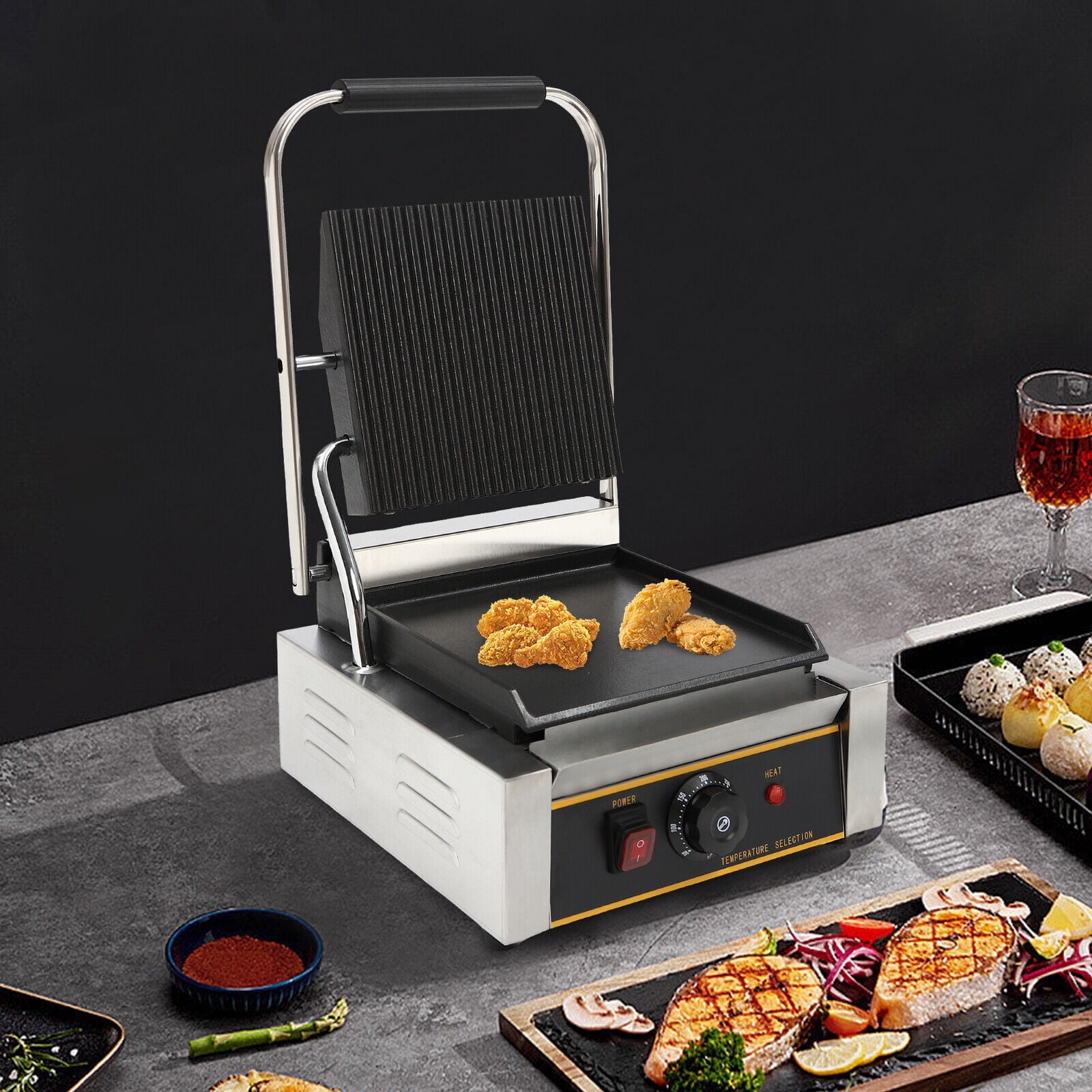 Commercial Sandwich Panini Press Grill Electric Hamburgers Steaks Maker ...