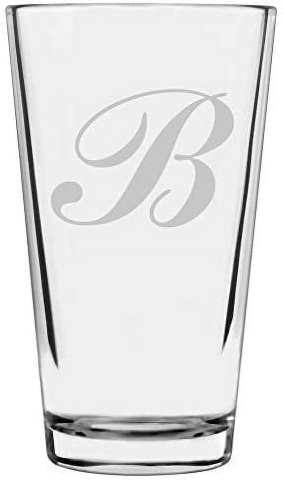 Commercial Script Etched Monogram All Purpose 16oz Libbey Pint Glass ...