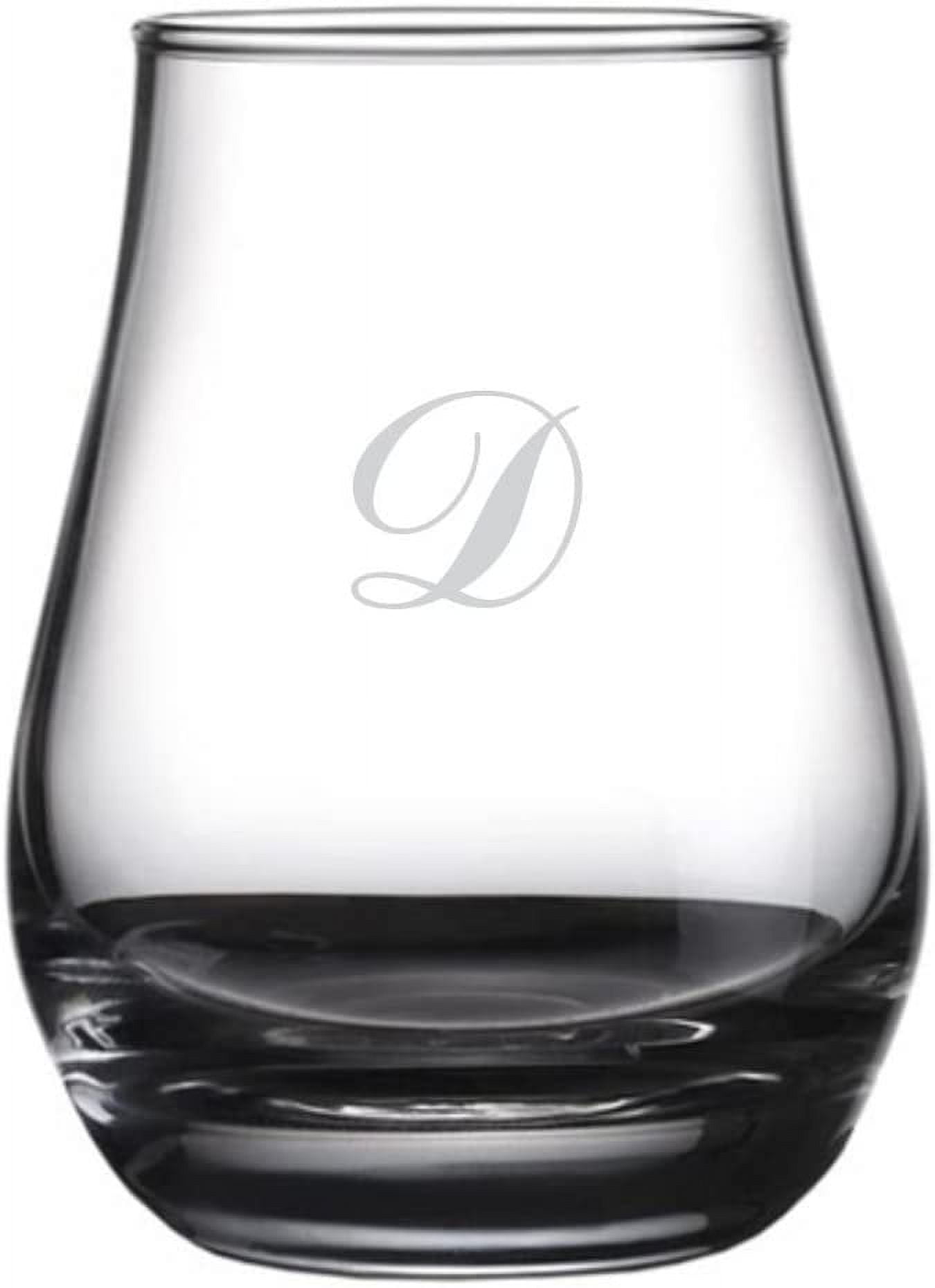 Commercial Script Etched Monogram Spey Dram Whisky Tasting Glass Letter ...