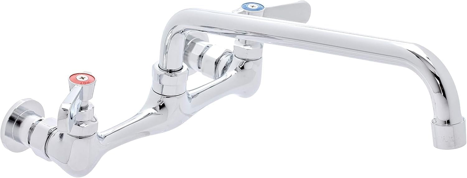 Commercial Sink Faucet - 8" Center Commercial Wall Mount Faucet Kitchen ...