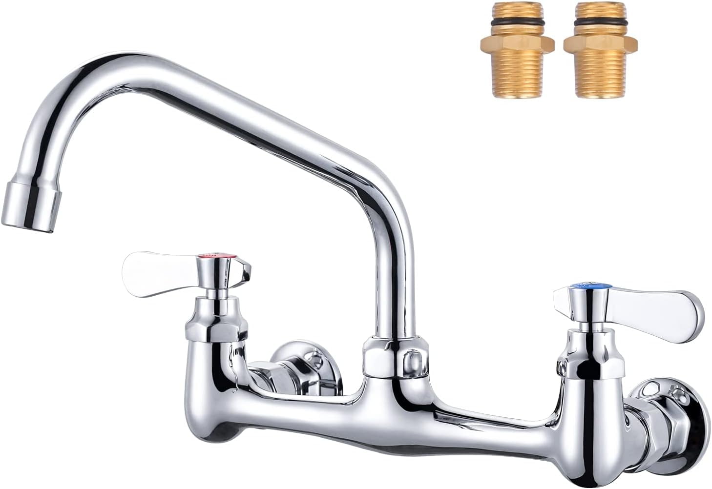 Commercial Sink Faucet with 8” Swivel Spout, 8" Center Wall Mount ...