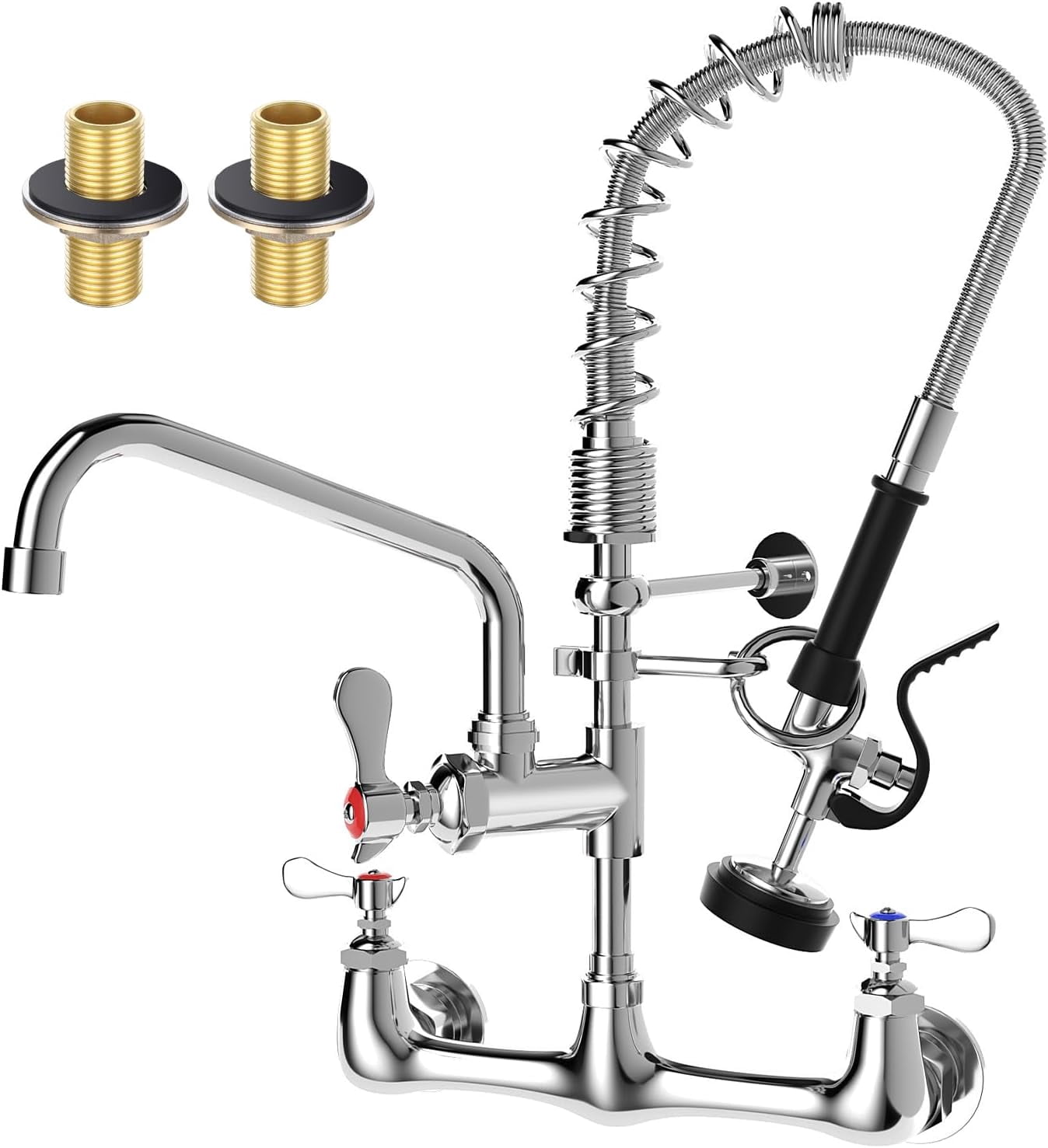 Commercial Sink Faucet Commercial Kitchen Faucet Wall Mount with Pre ...