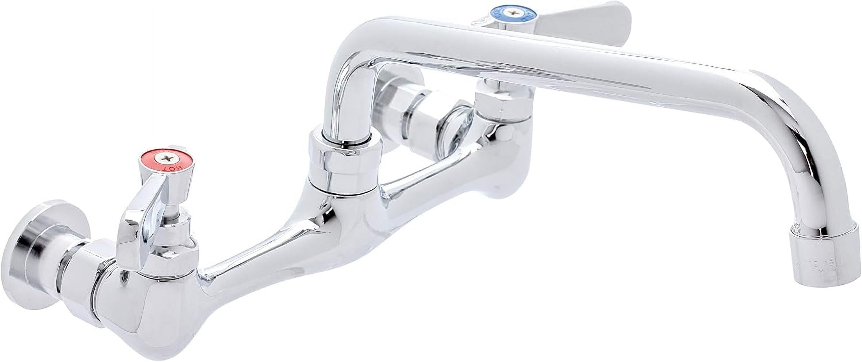 Commercial Sink Faucet - NSF No Lead 8" Center Commercial Wall Mount ...