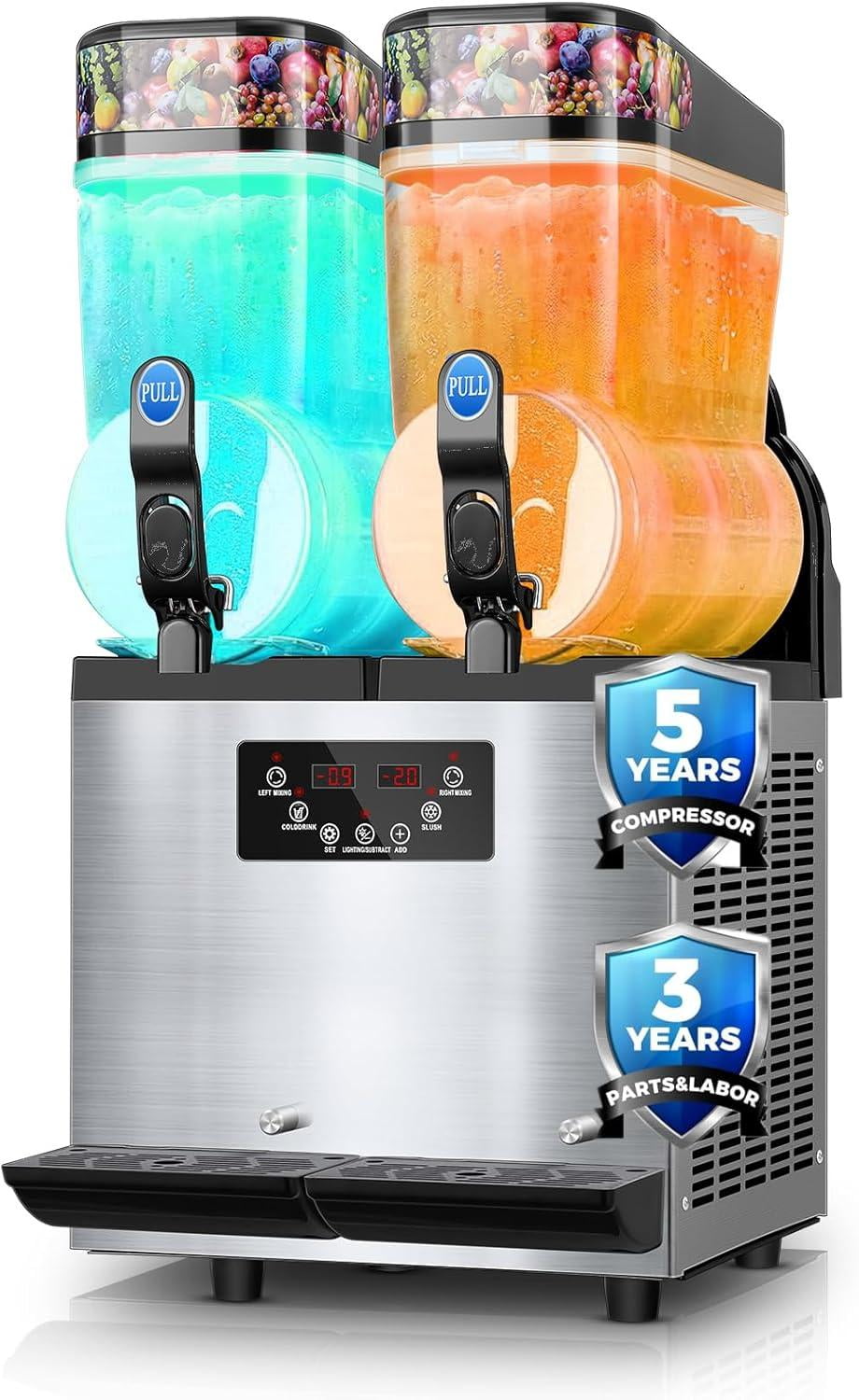Commercial Slushie Machine 5.5 Gal/24L, Margarita Machine, 2-Flavor ...