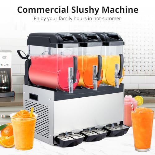 Commercial Slushy Machine, Stainless Steel Margarita Wine Smoothies ...