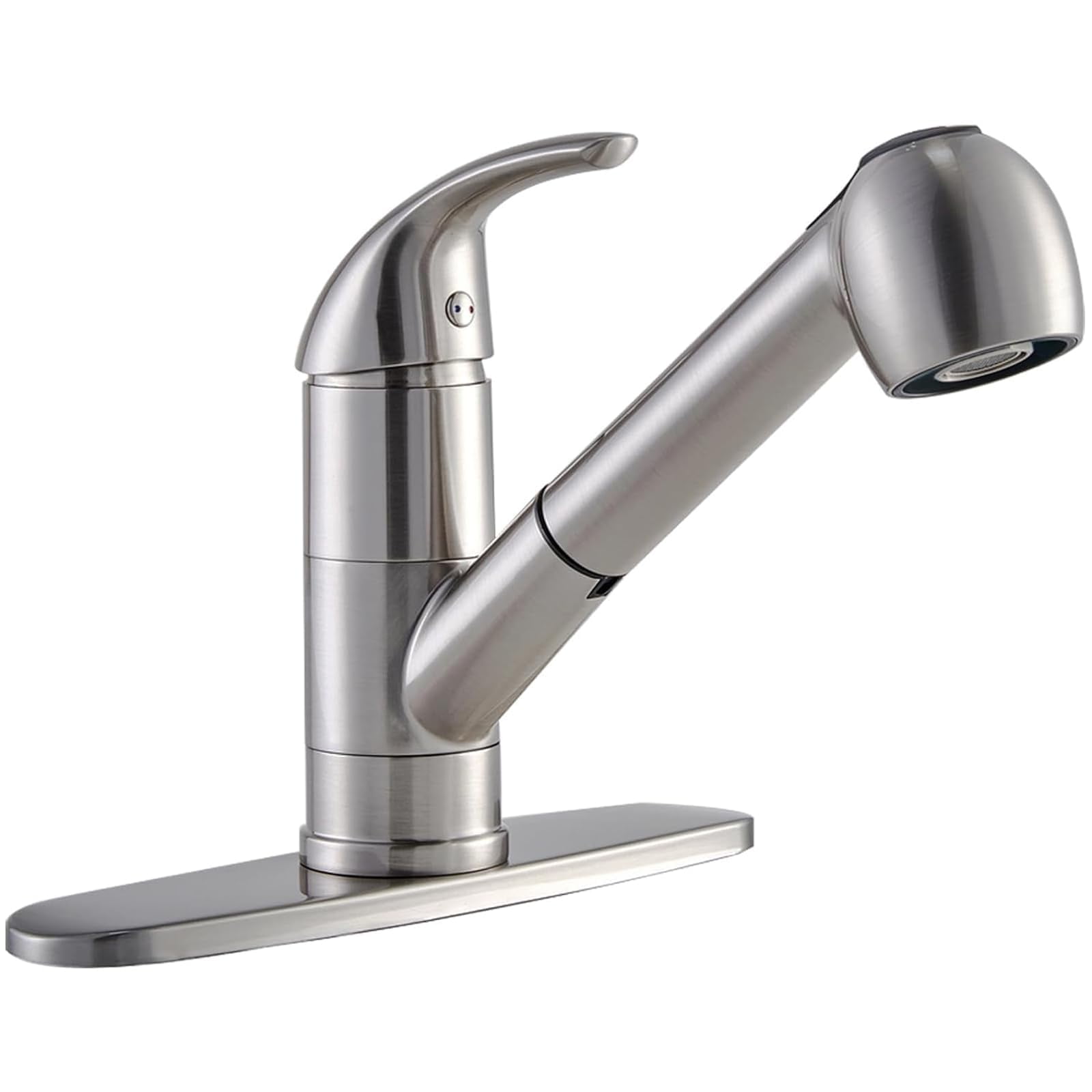 Commercial Small Kitchen Faucet Brushed Nickel, Stainless Steel Single ...