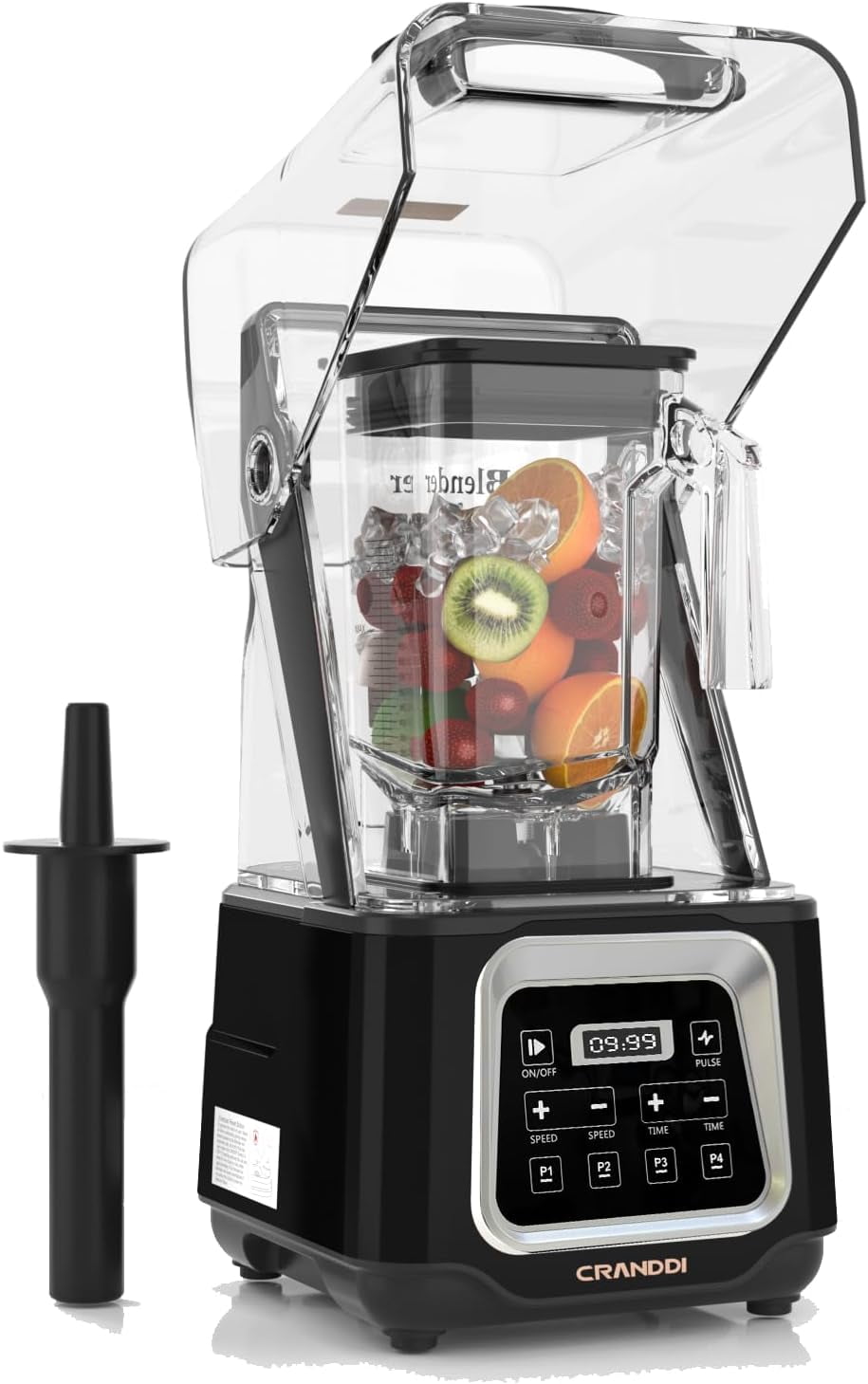Commercial Smoothie Blender, 2200W High-Power Smart Blender with 4 Pre ...