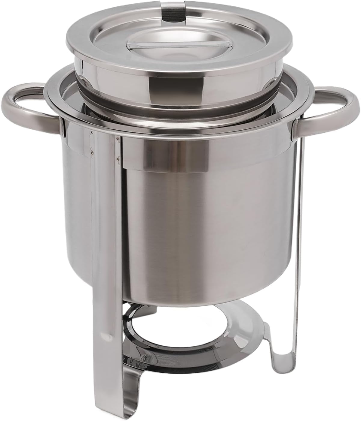 Commercial Soup Chafer, 4L/4.2Qt 800W Stainless Steel Electric Soup Warmer with Lid, Countertop ...