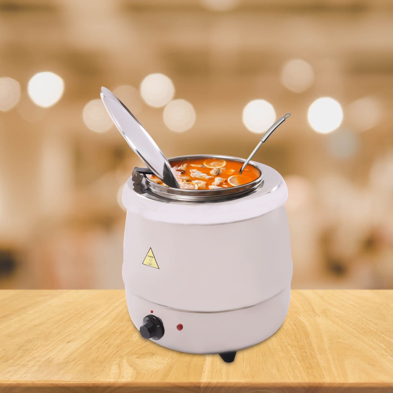 Commercial Soup Kettle Warmer with Lid and Removable Stainless-Steel ...