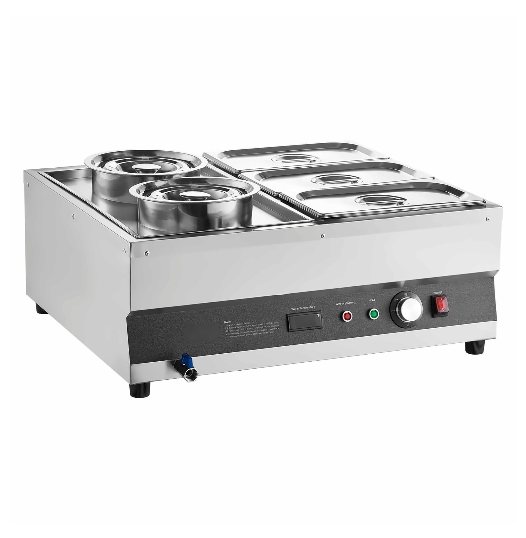 Electric Soup Warmer, 6.34QT x2 & 1/3 Pans x3, Stainless Steel Bain ...