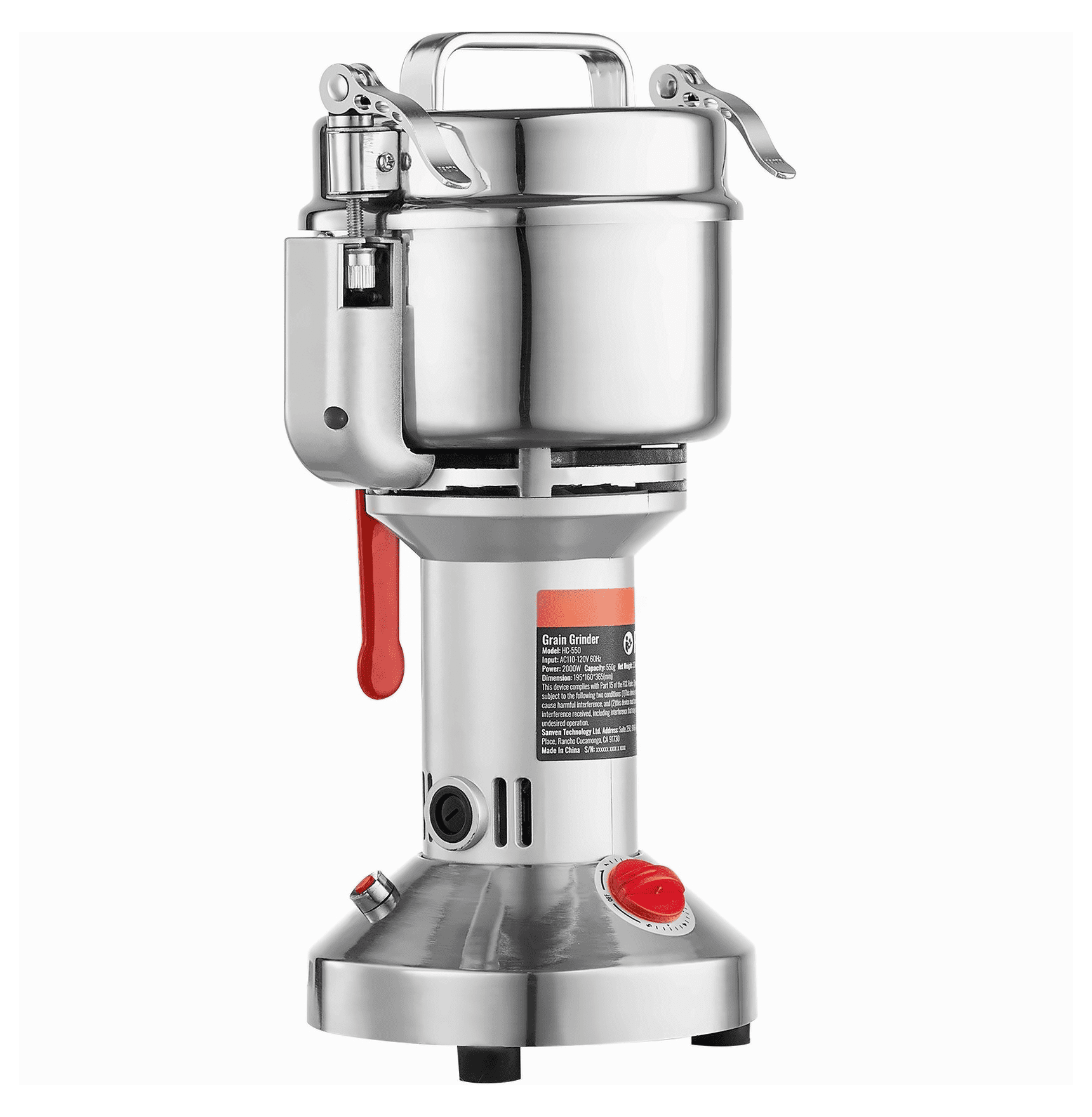 Commercial Spice Grinder Electric 550g, High Speed Grain Mill for Herbs ...
