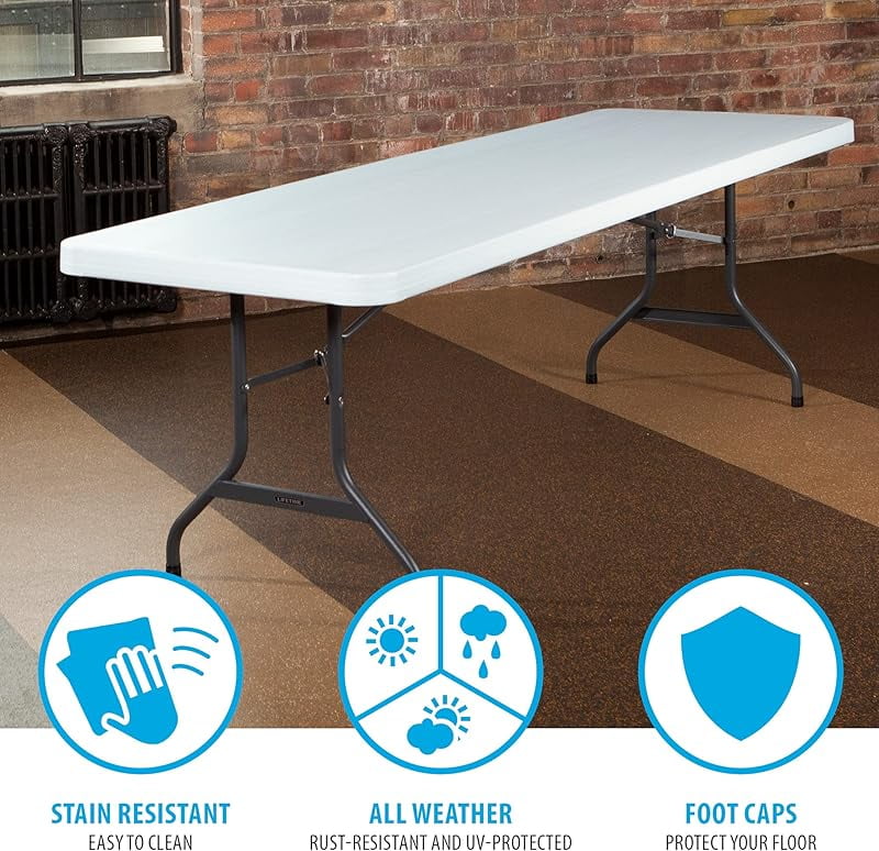 Commercial Stackable Folding Table, 6', White - Walmart.com