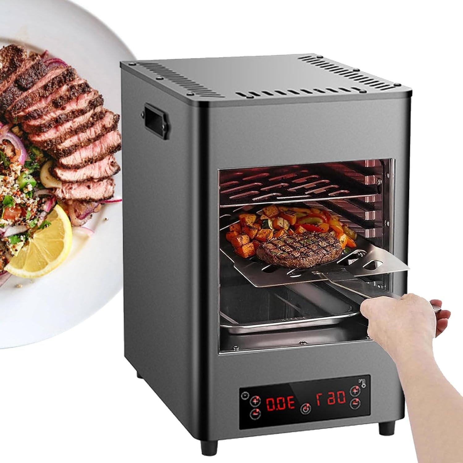 Commercial Stainless Countertop Oven,Electric Portable Steak Grill,8 ...
