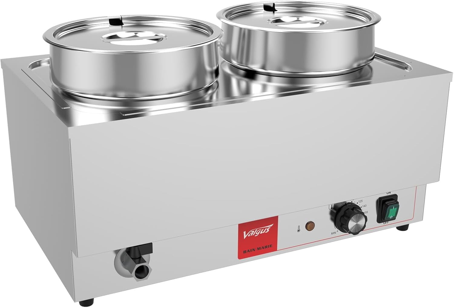 Commercial Stainless Steel Bain Marie Food Warmer 2 Round Pots Electric ...