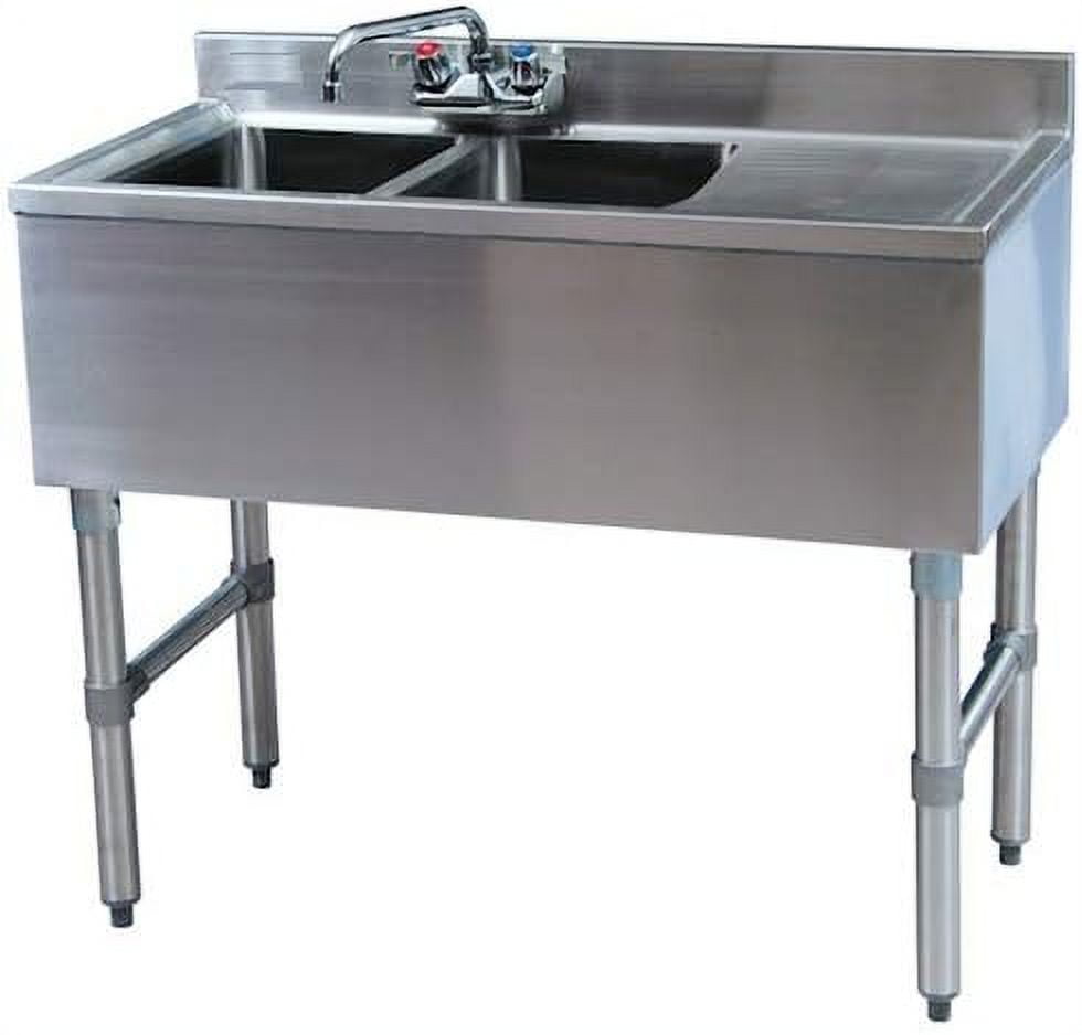Commercial Stainless Steel Two Compartment Under Bar Sink with Right ...