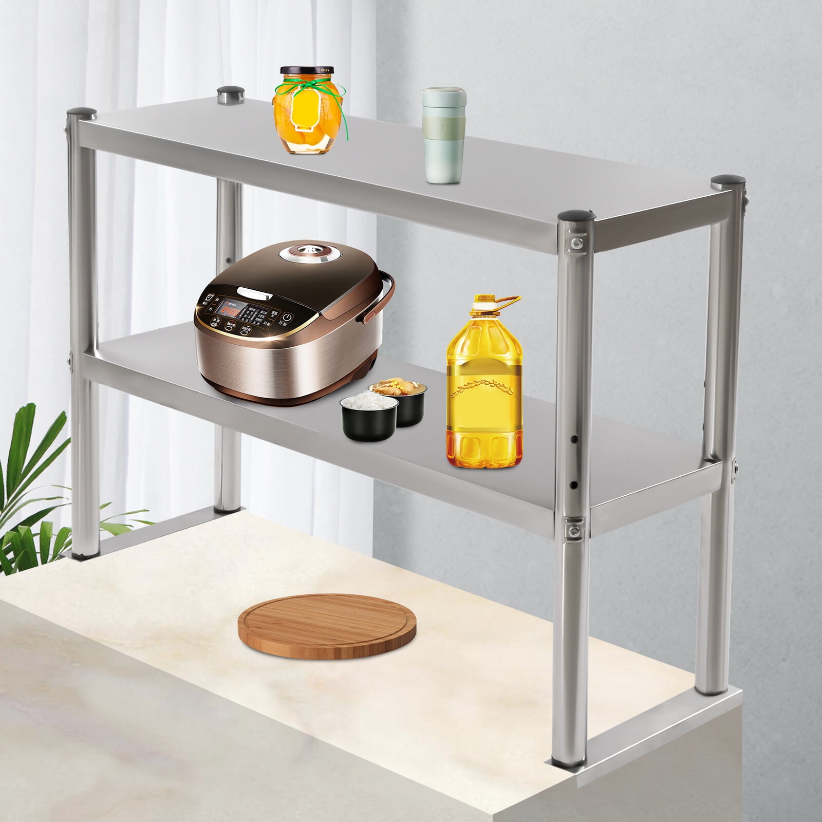 Commercial Stainless Steel Wide Double Overshelf 36x12"for Prep Table ...