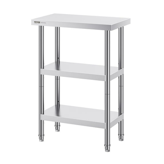 Commercial Stainless Steel Work Table,34" Height Kitchen Prep Table ...