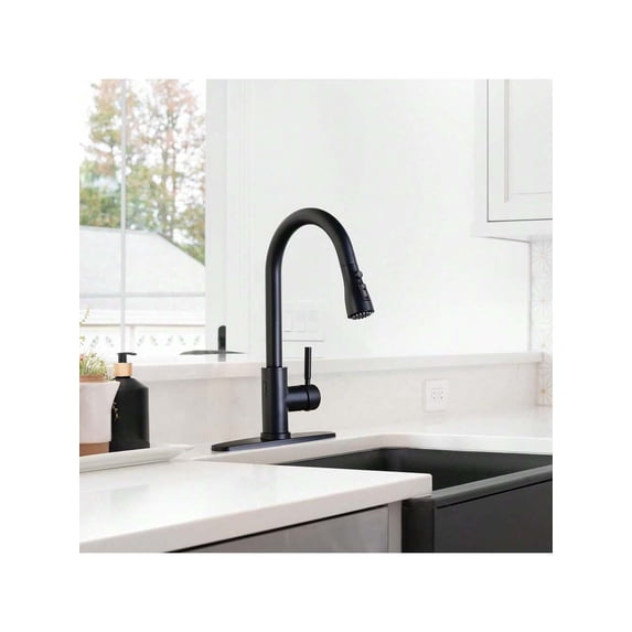 Commercial-Style Single Lever High-Arc Pull-Down Spray Kitchen Faucet ...
