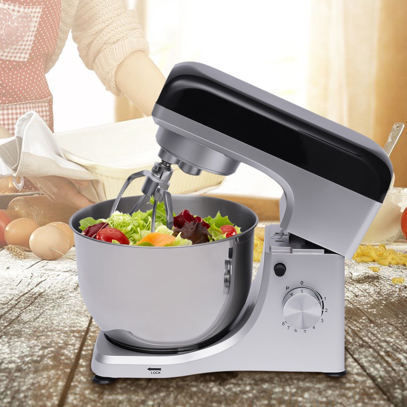 Commercial Tilt-Head Stand Mixer 500W 360° Mixing with Dough Hook ...