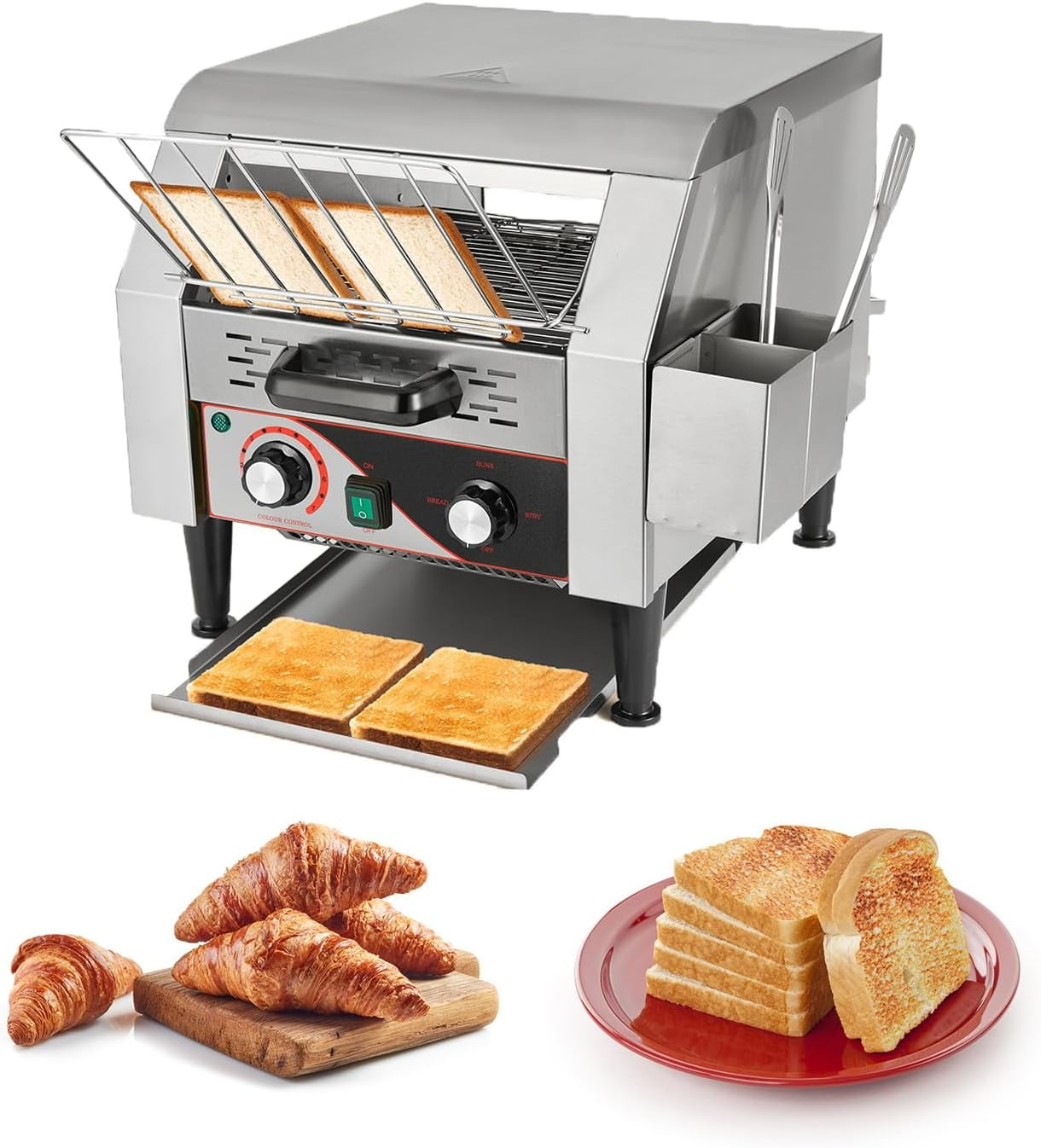 Commercial Toaster - 300 Slices/Hour Electric Conveyor Toaster 1900W ...