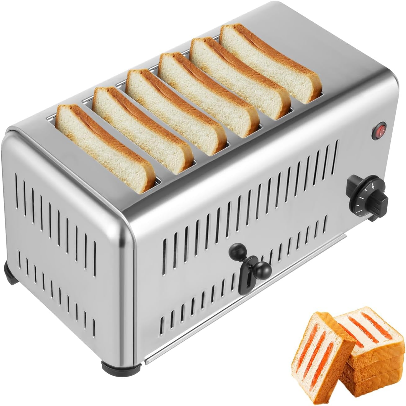 Commercial Toaster, 6 SliceToaster Machine,Stainless Steel Electric ...