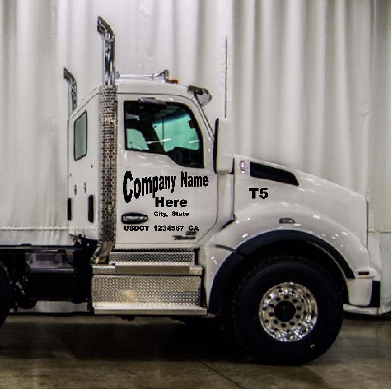 Commercial Truck Decals Custom Lettering for 2 Doors Semi Dump company ...