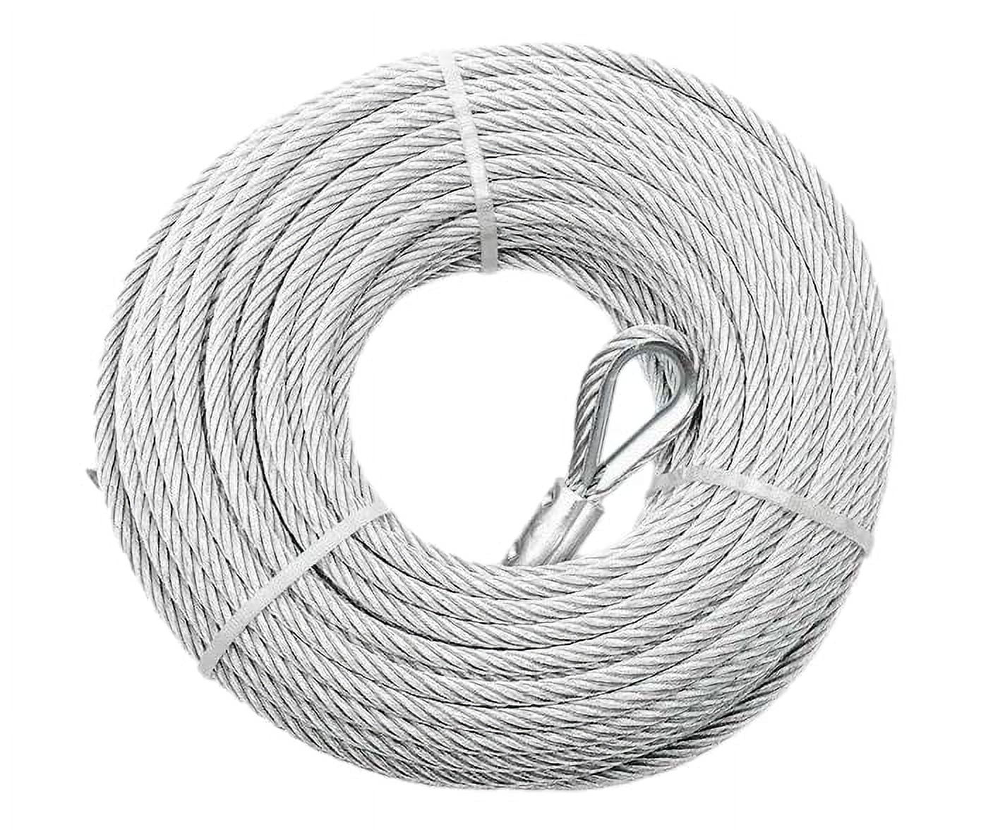 Commercial Uncoated Cable, 1/4" Diameter, 100' Length, 1400 lbs Working ...