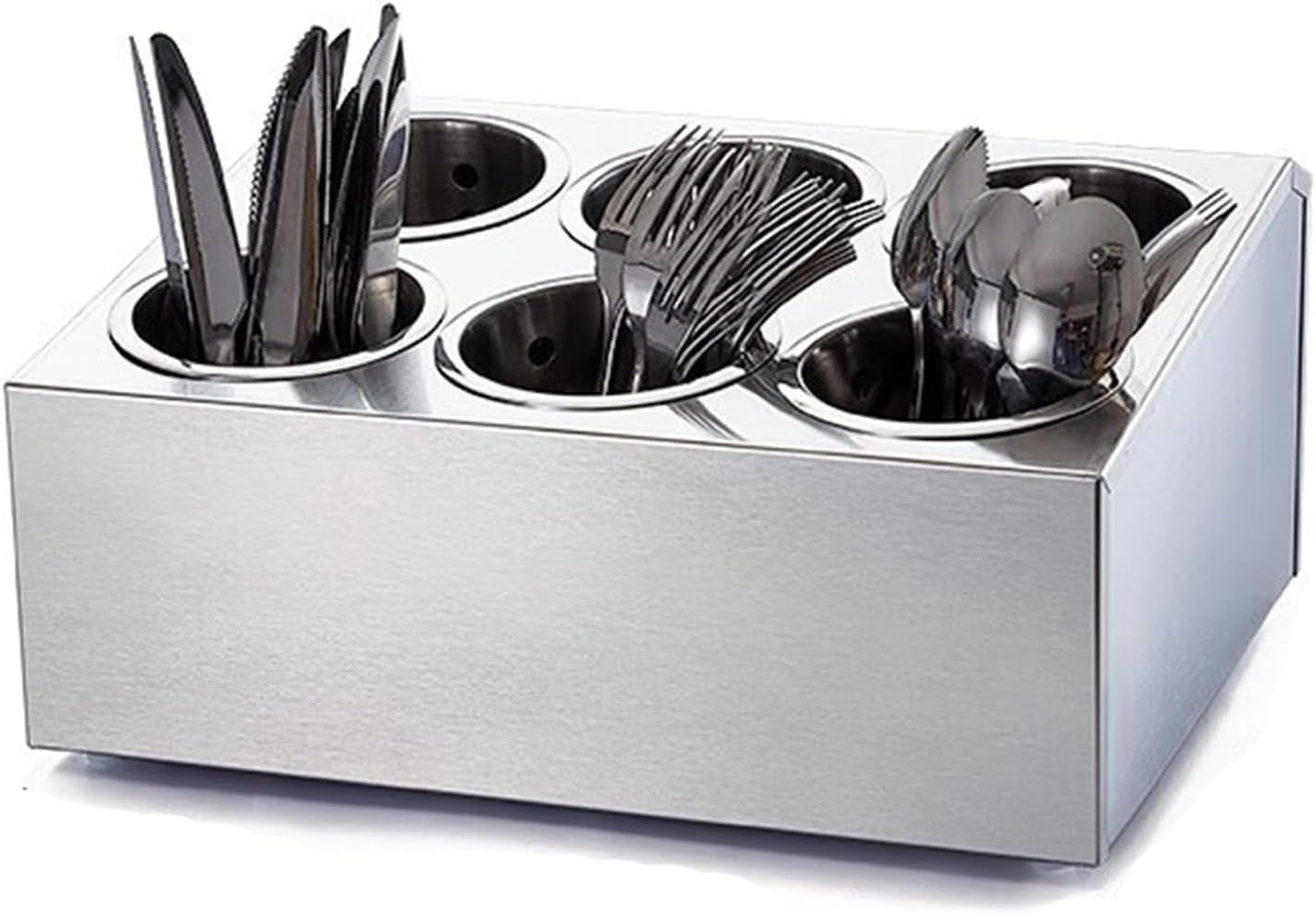 Commercial Utensil Holder, 6 Compartments Stainless Steel Cylinder ...