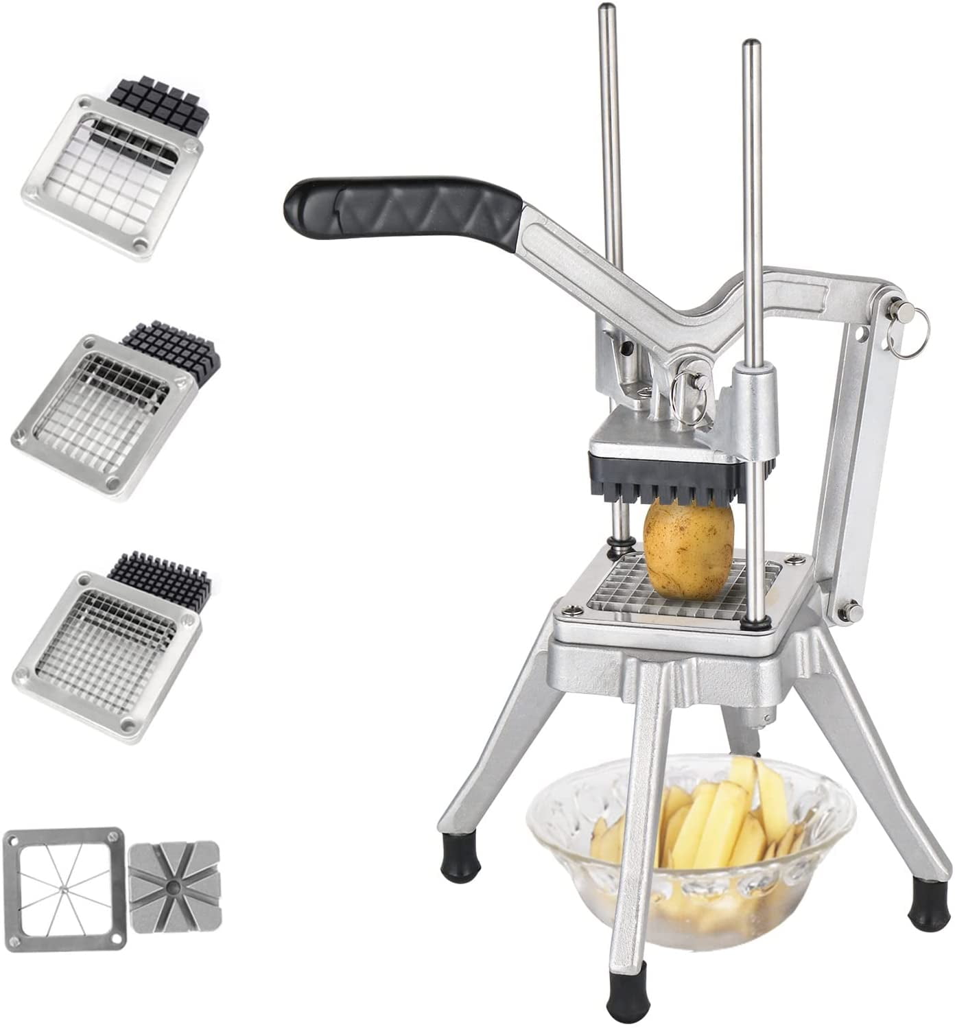 Commercial Vegetable Chopper French Fry Cutter with 4 Blades, Potato ...