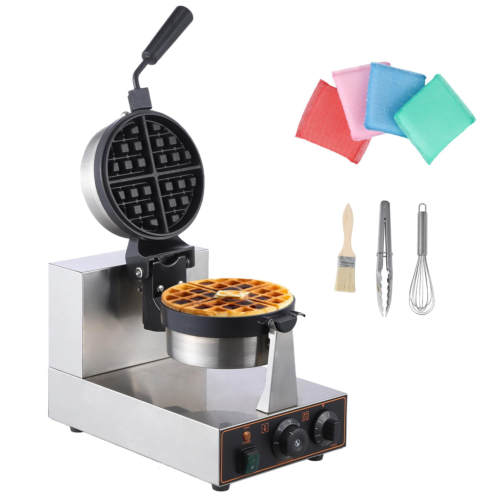 Commercial Waffle Cone Maker, 1200W /110V Electric Ice Cream Cone Maker ...