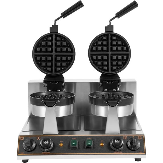 Commercial Waffle Maker, 2600W Stainless Steel Rotating Double Head ...