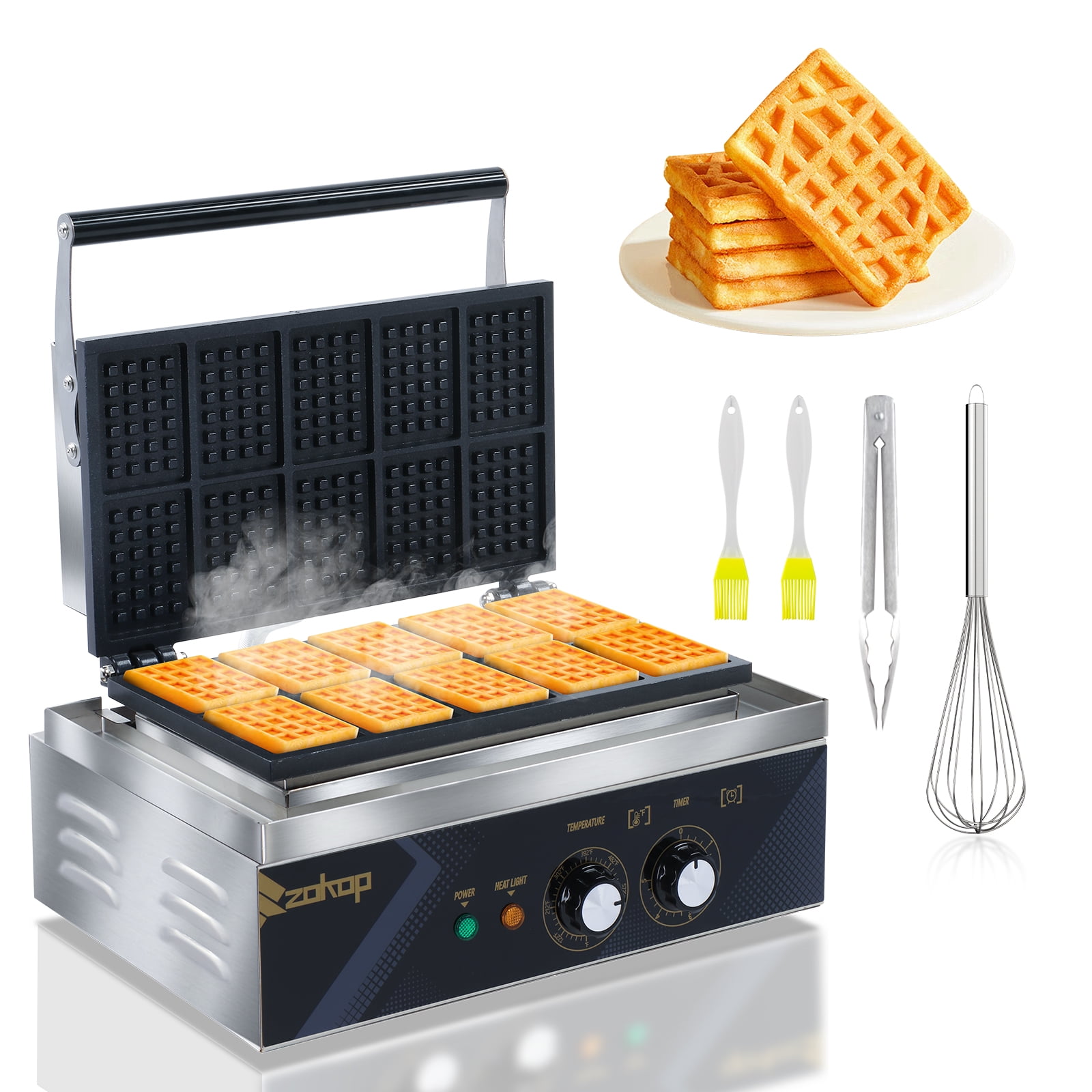 Commercial Waffle Maker, Professional Belgian Waffle Maker Intelligent ...