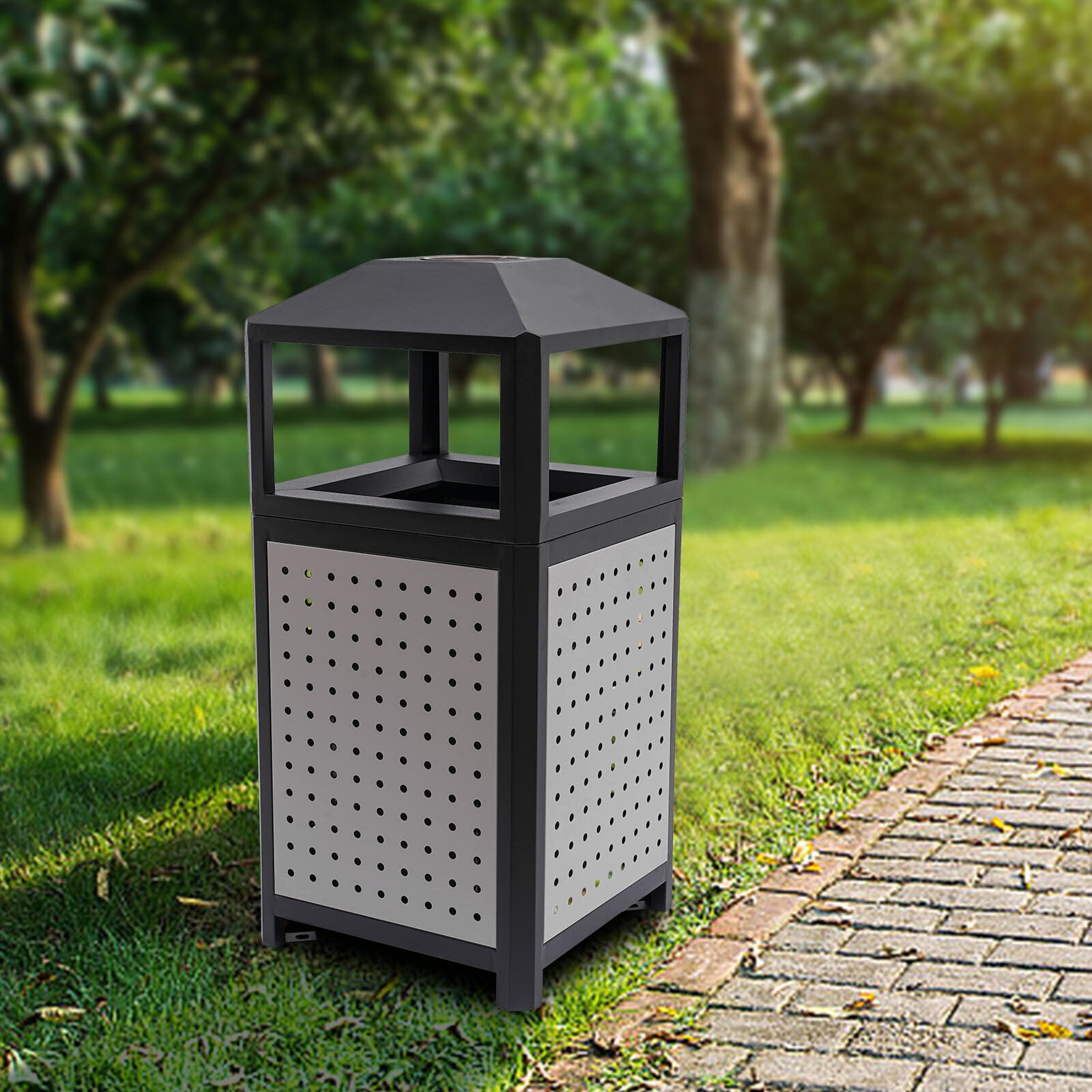 Commercial Waste Container Outdoor Trash Can Garbage Enclosure Grey for ...