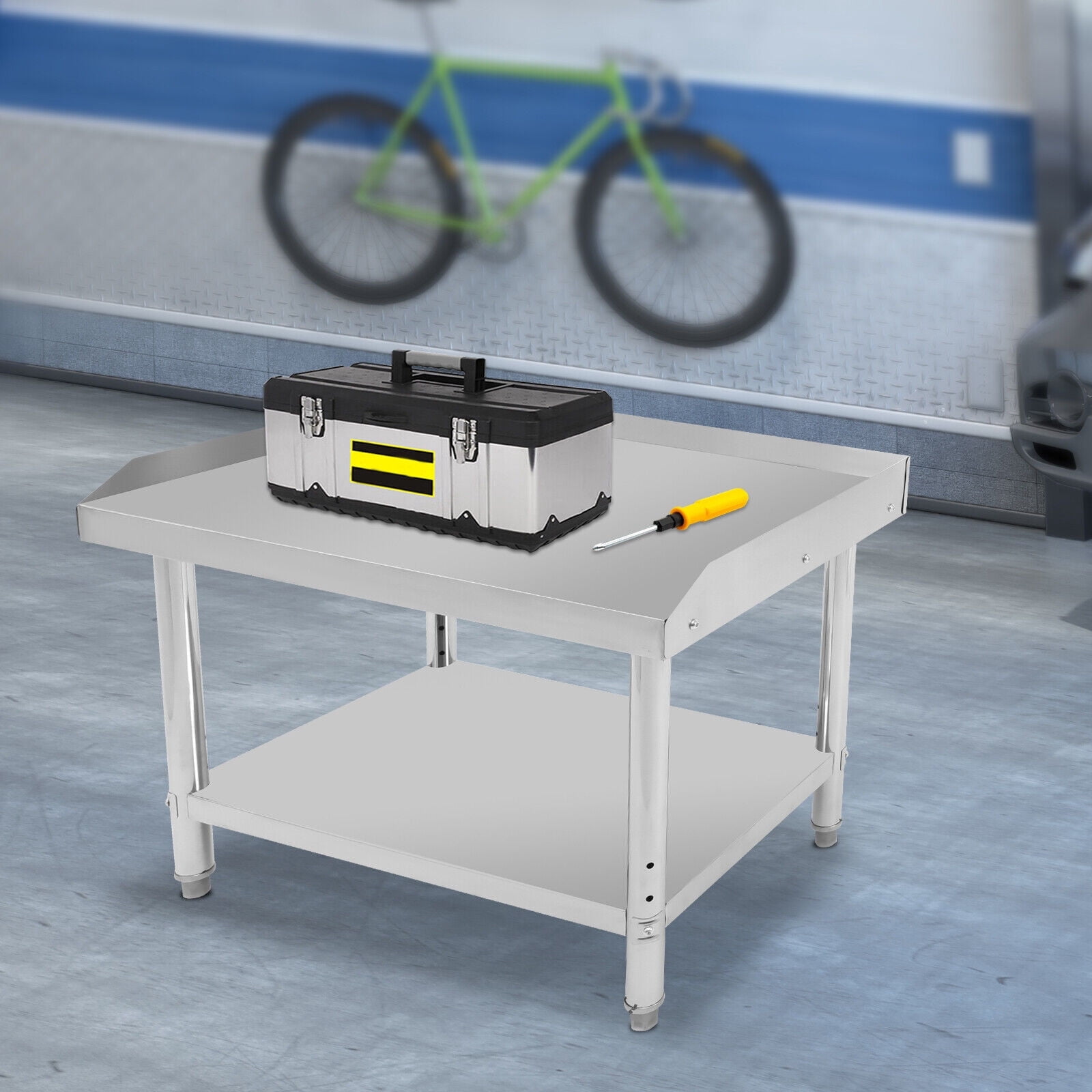 Commercial Work Table with Backsplash Sidesplash Prep Table for Kitchen ...