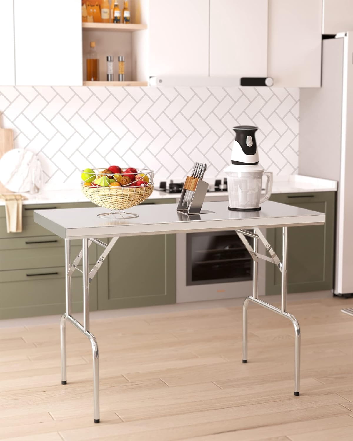 Commercial Worktable Workstation 48 x 24 Inch Folding Commercial Prep ...